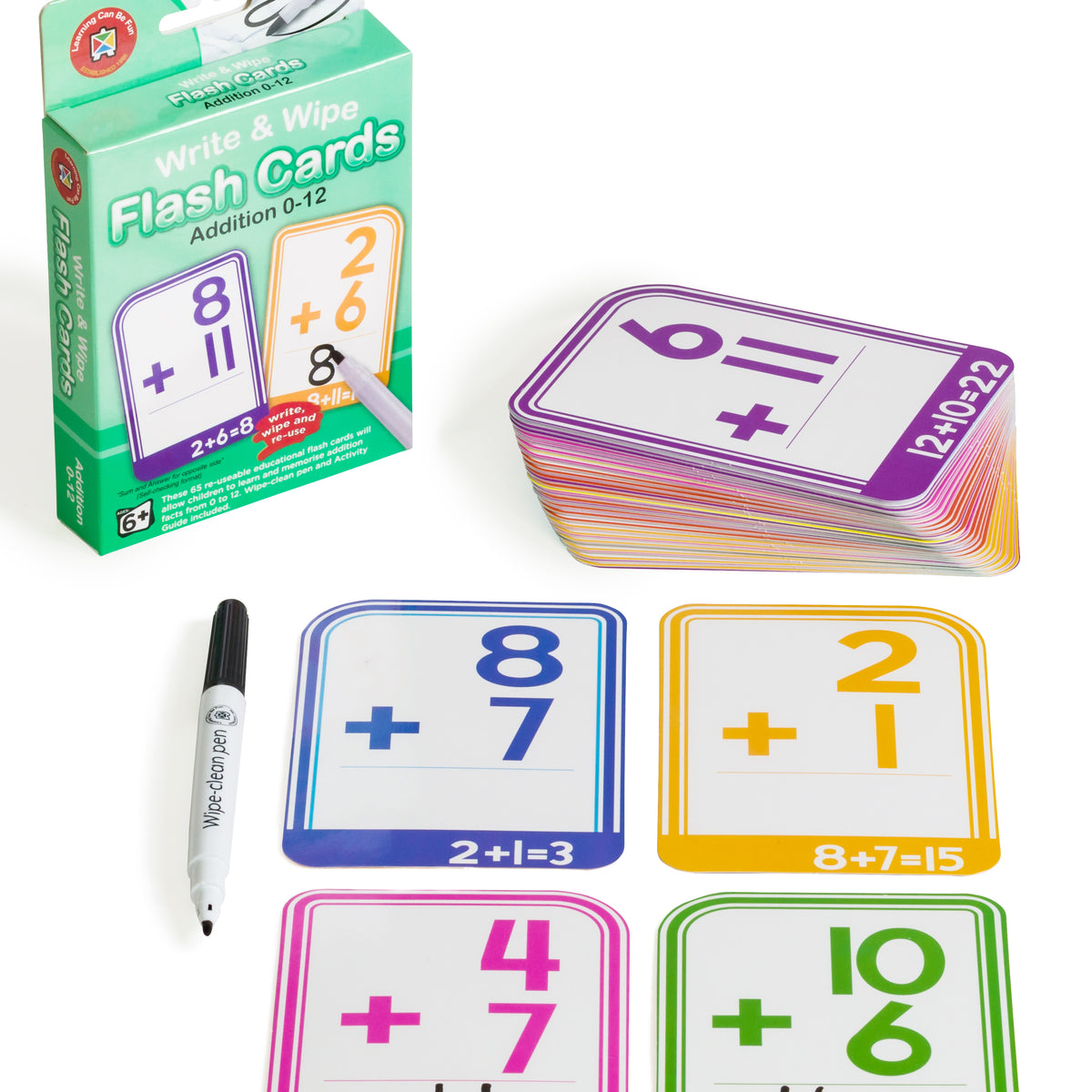 Write & Wipe Flash Cards Addition 0-12