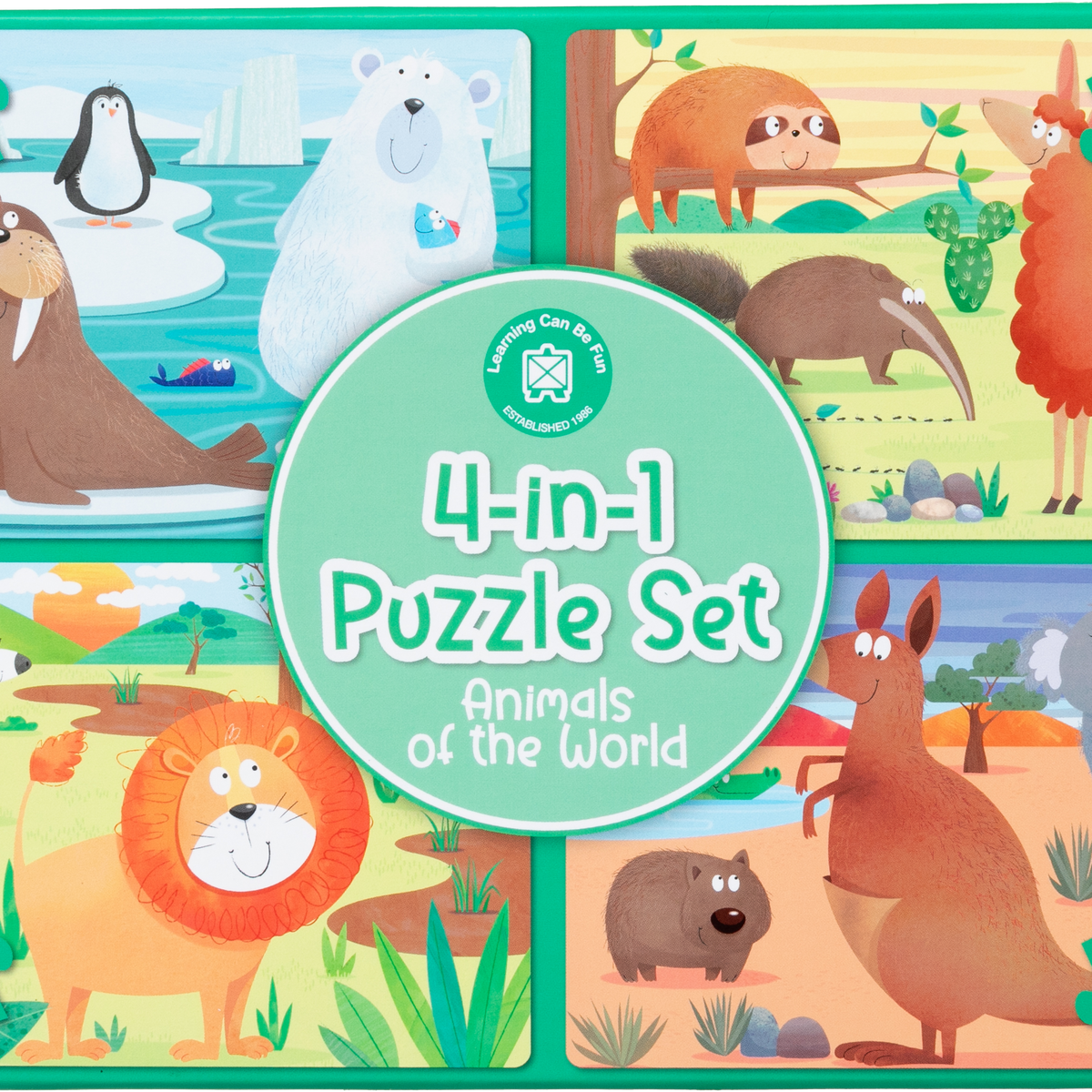 4-in-1 Puzzle Set: Animals of the World