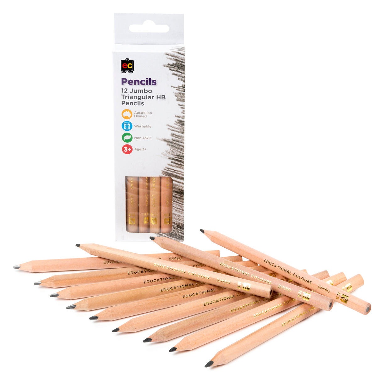 Jumbo Triangular HB Pencils