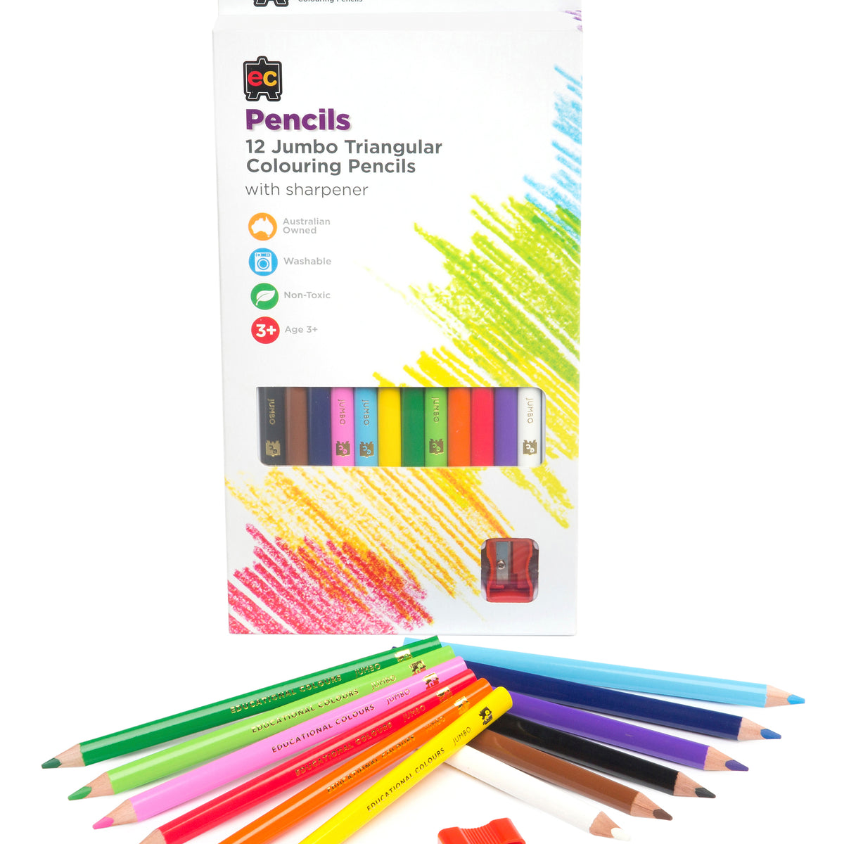 Jumbo Triangular Coloured Pencils | Educational Vantage