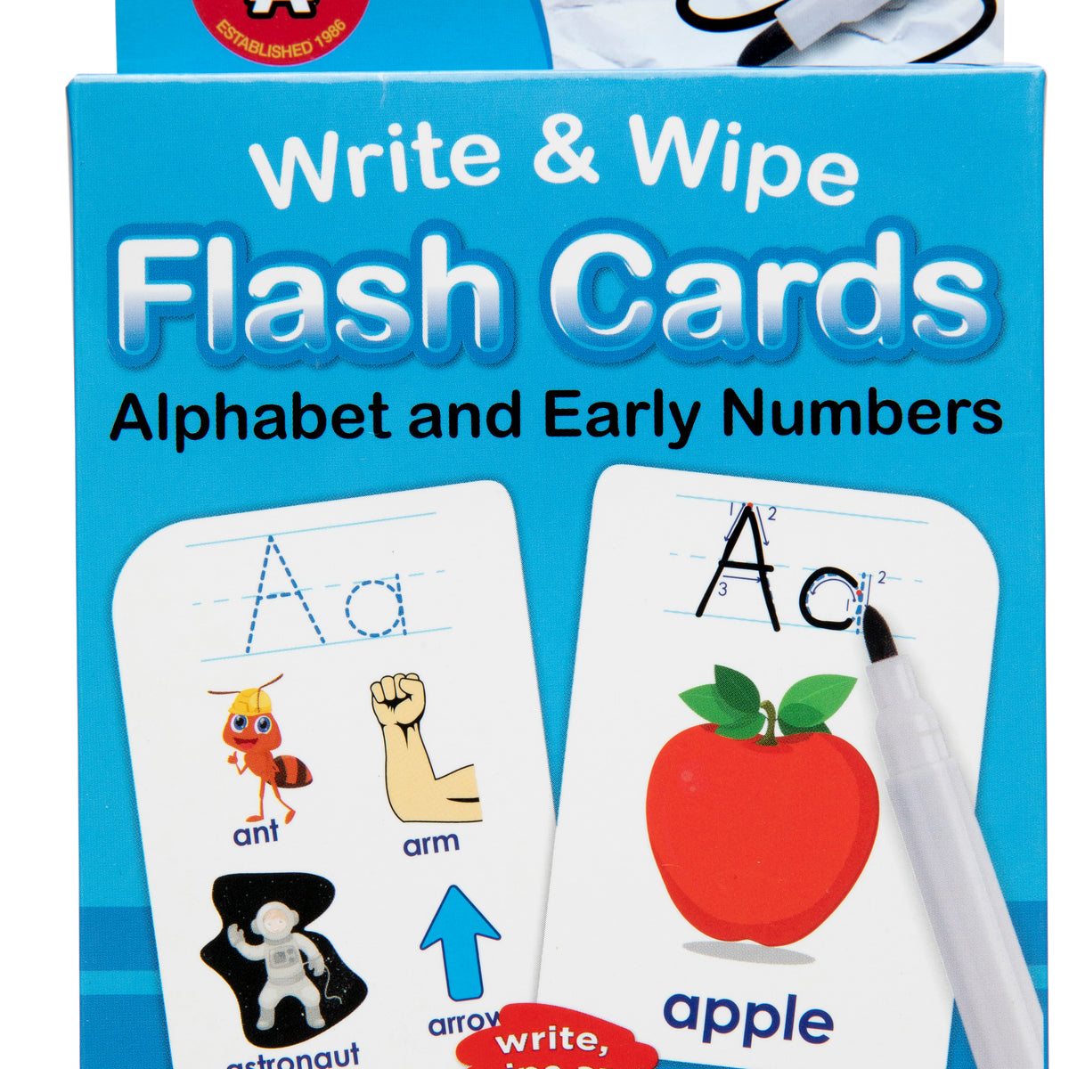 Write & Wipe Flash Cards Alphabet and Early Numbers | Educational Vantage