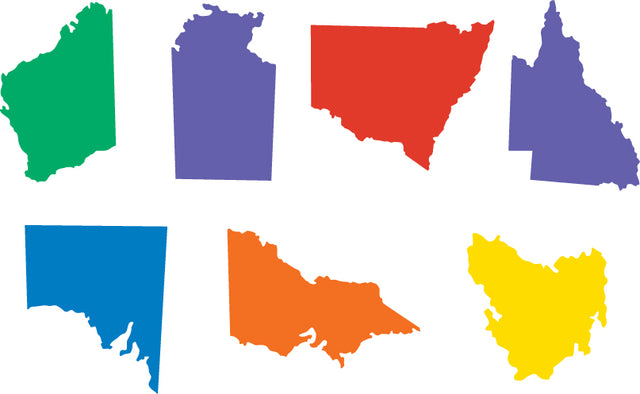Australia & State Map Stencils | Educational Vantage