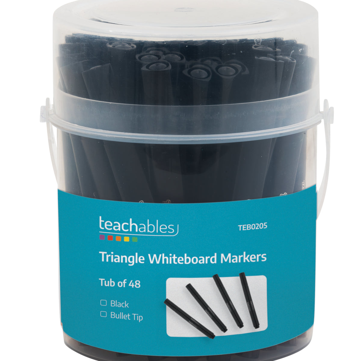 Teachables Whiteboard Markers Triangle Black - Pack of 48 | Educational ...