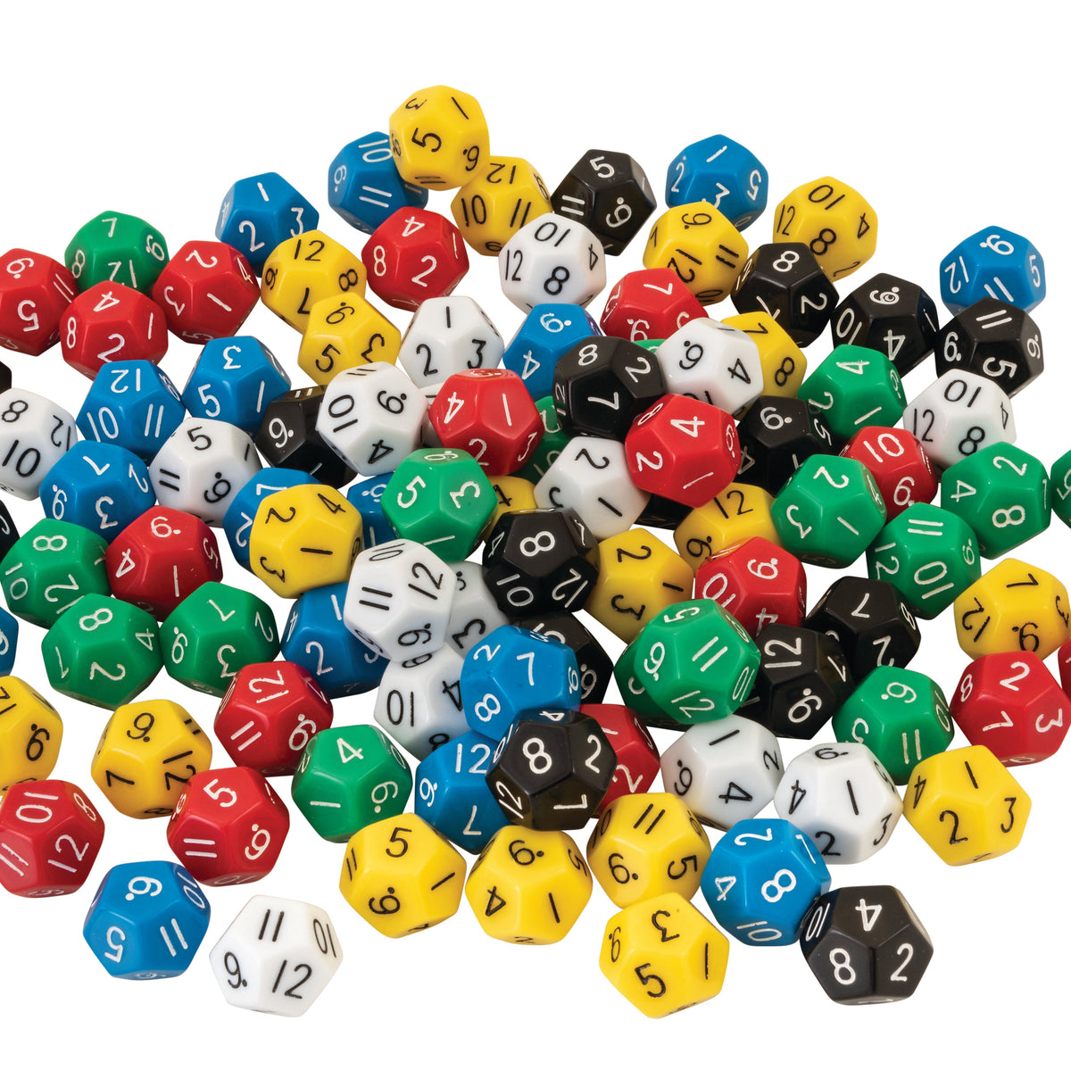 Dice: 12 Face 1-12 in Jar 100pc | Educational Vantage