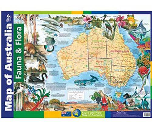 Map of Australia Fauna and Flora Wall Chart | Educational Vantage