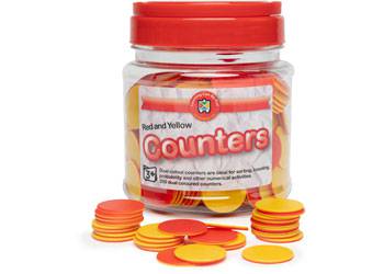 Red and Yellow Counters Jar Of 200 | Educational Vantage