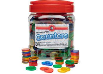 Small Transparent Counters Jar of 1000 | Educational Vantage
