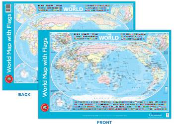 World Map With Flags Poster | Educational Vantage