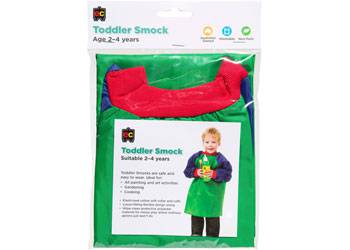 Toddler Smock Green and Blue (ages 2-4) | Educational Vantage