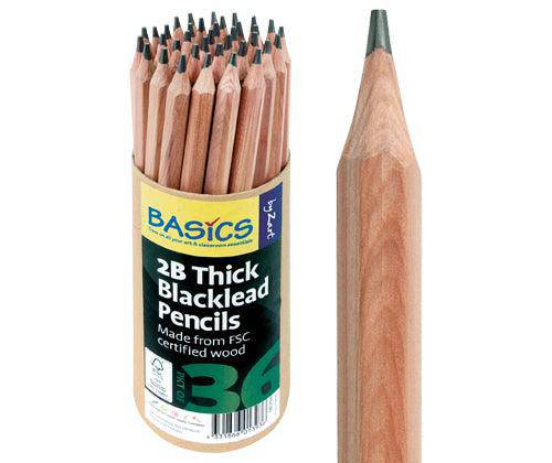 Pencils Blacklead Thick 2B Pack of 36 | Educational Vantage