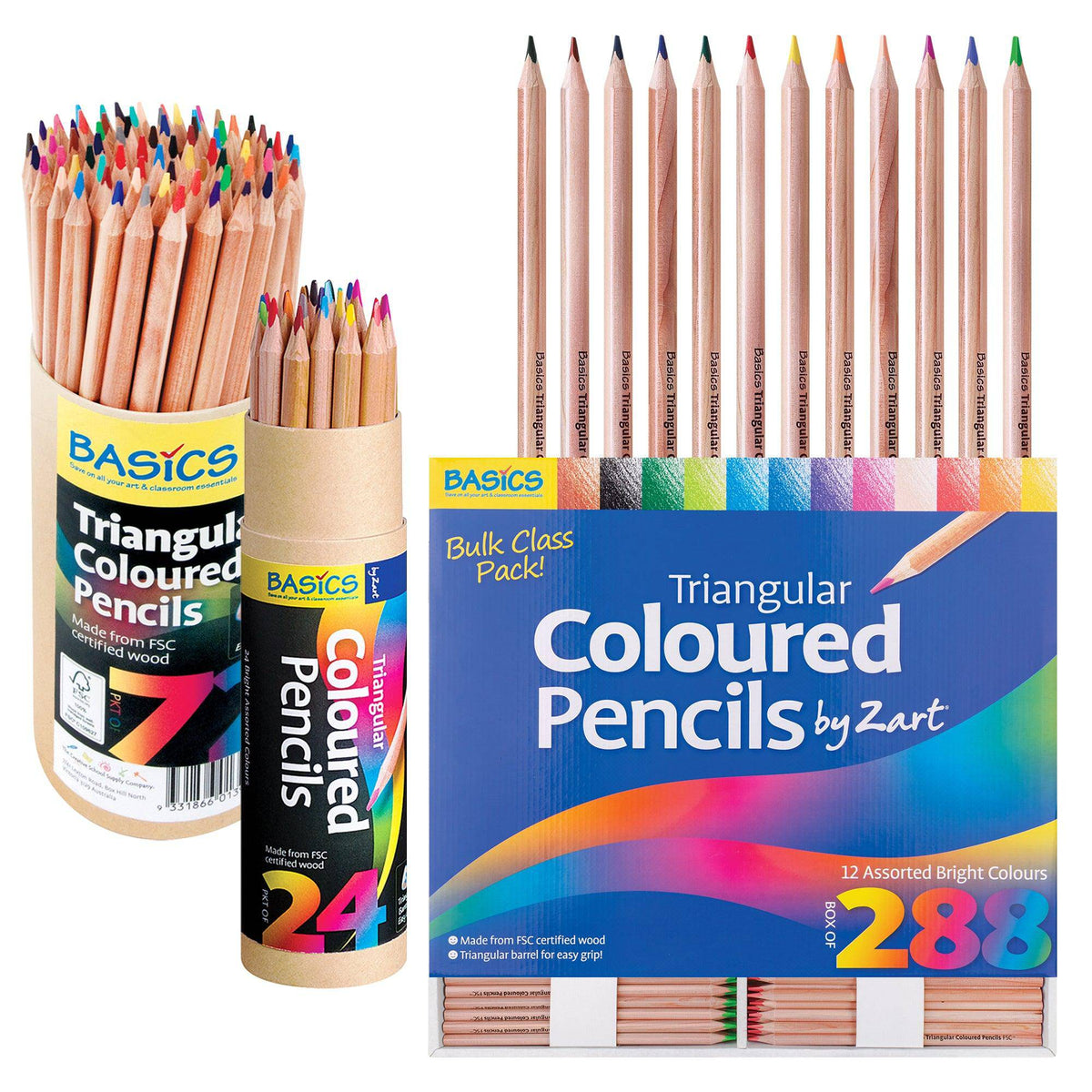 Zart Basics Triangular Coloured Pencils | Educational Vantage