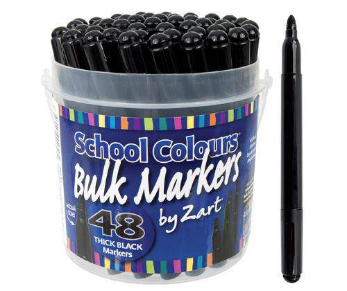 School Markers Black Pack of 48 | Educational Vantage
