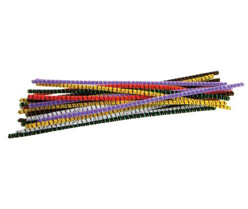 Chenille Stems Striped 6mm x 30cm Pack of 100 | Educational Vantage
