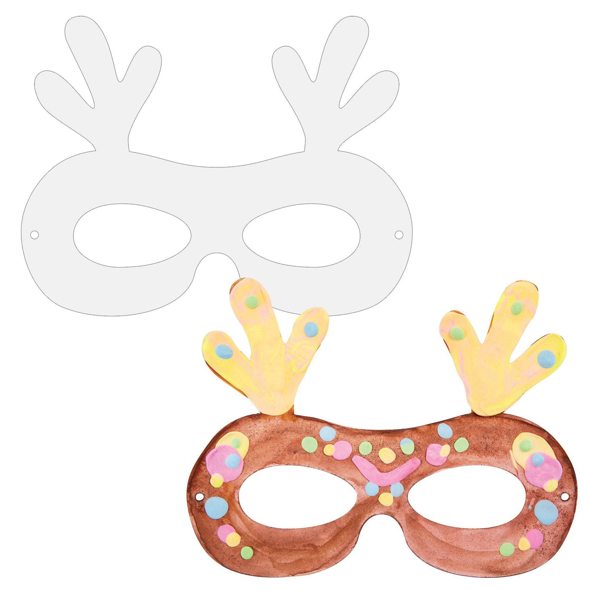 Cardboard Reindeer Face Card Mask Pack of 20 | Educational Vantage