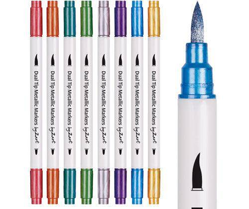 Dual Tip Metallic Coloured Markers Pack of 8 | Educational Vantage