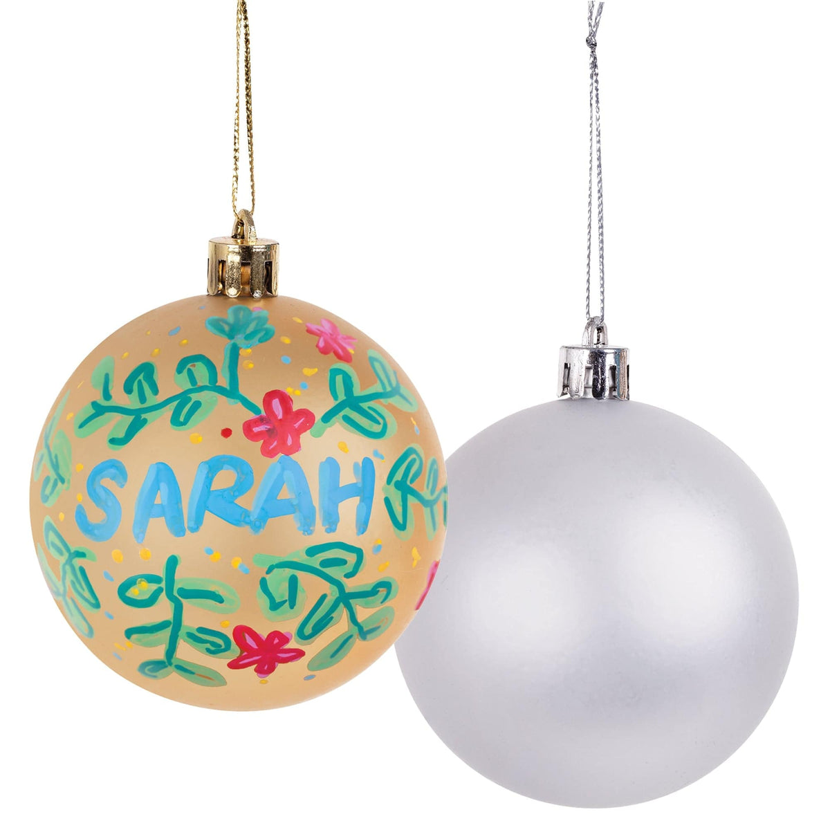 Gold and Silver Baubles Pack of 10